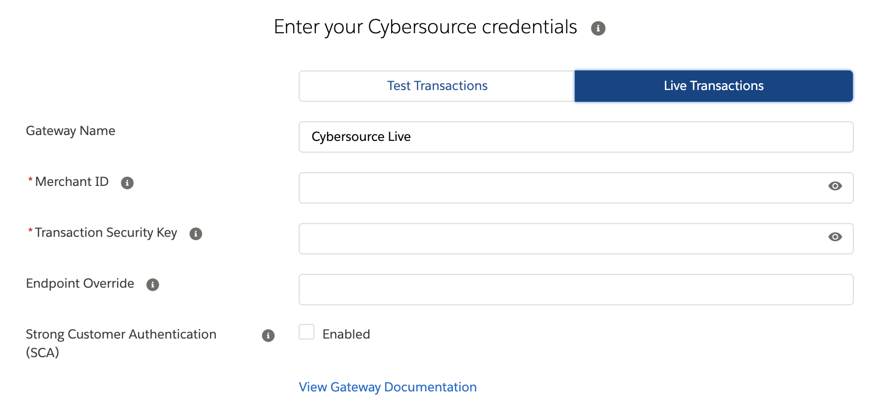 Cybersource: Live credentials are invalid