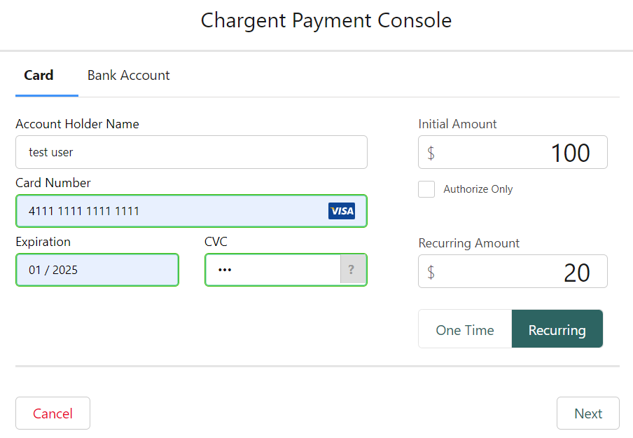How do I process recurring payments using the Payment Console?