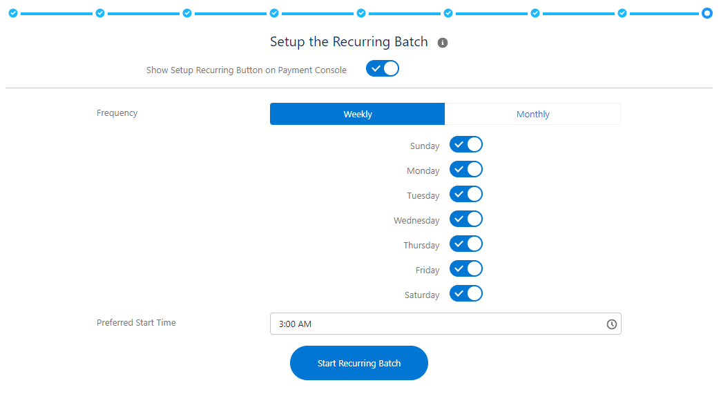 How do I Schedule the Recurring Billing Batch?