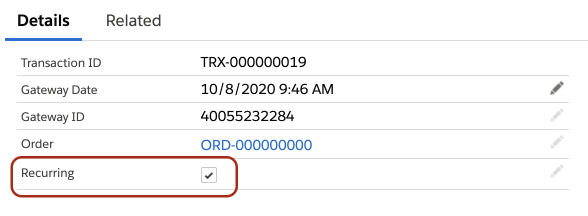 Why isn't my Transaction record marked as recurring?