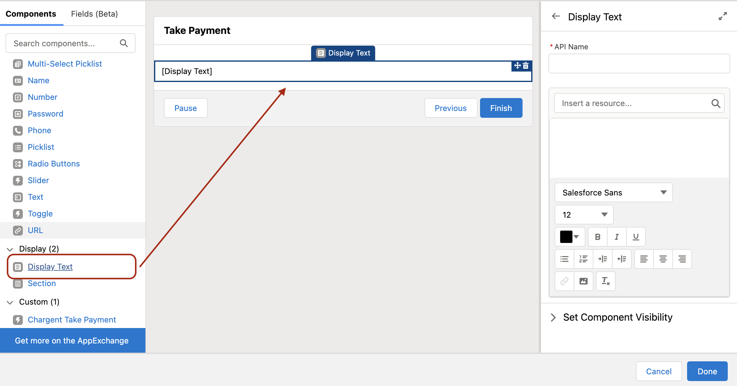 How to add a Welcome Page for your Flow-Enabled Take Payment Component
